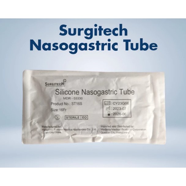 (MIX-J) Surgitech Nasogastric Tube (NGT) | Sizes: 8, 10, 12, 14, 16, 18 | Silicone NG Tube ...