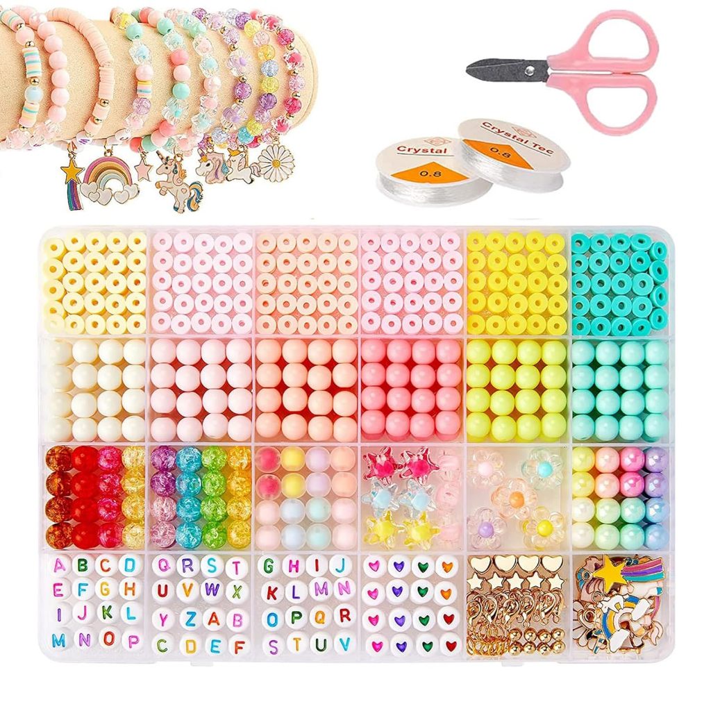 ThirstQuell DIY Beads Set Necklace and Bracelets Making Kit w/ Letter ...