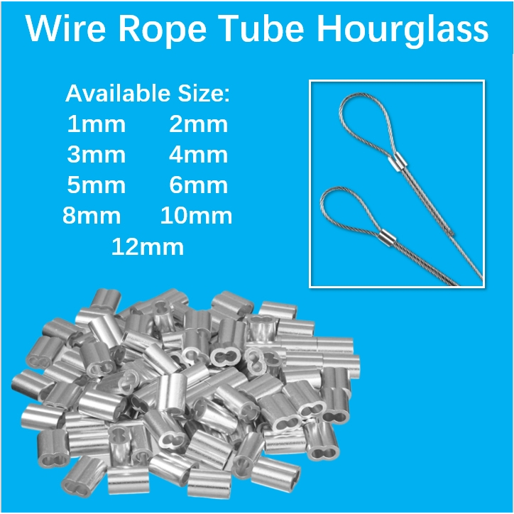Toyu 1-12mm Wire Rope Tube Hourglass Aluminum Clamp Sleeve Crimping ...