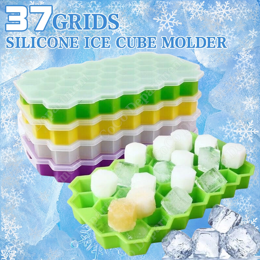 37 Grids Silicone Ice Cube Mold Tray Fruit Popsicle Maker With Square ...