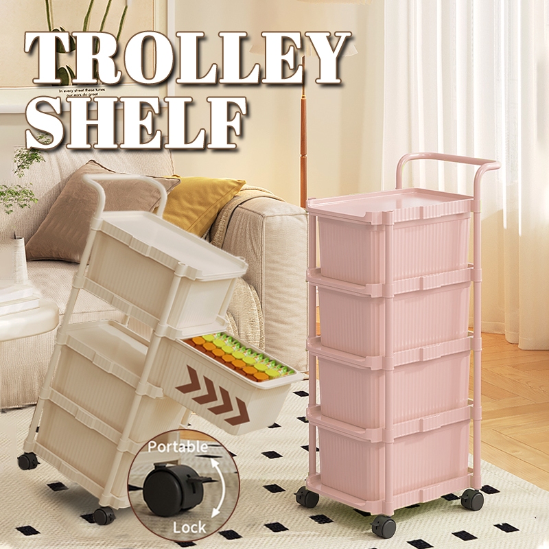 Movable Cart Rack Pull-Out Storage Rack Multi-Layer Toy Snack Storage ...