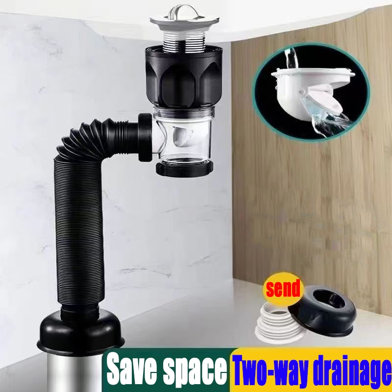 Odor-Proof Wall-Mounted Drainage Pipe for Sink Basin, Anti-Backflow ...