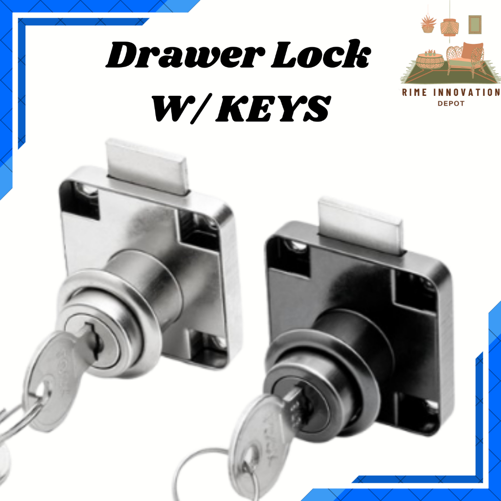 Stainless Steel Drawer Lock with 2 Keys Lock Furniture Cabinet Lock ...