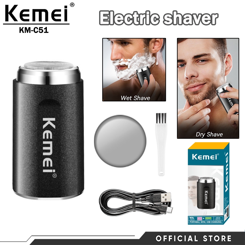 Kemei Mini Men's Razor Single Blade Electric Shavers Mini Portable ...