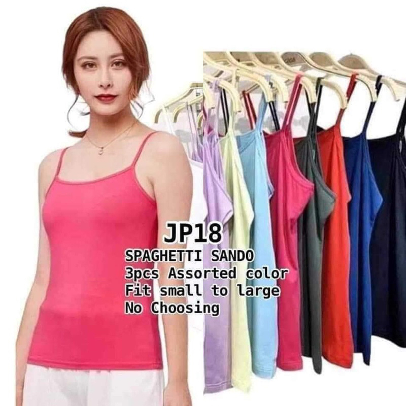 3 PCS SPAG/ SANDO INNER FOR LADIES FIT SMALL TO MED ONLY | Shopee ...