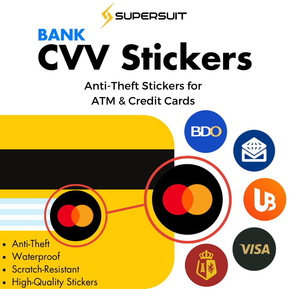 Supersuit Bank CVV Stickers 4Pcs (Anti-Theft, Waterproof Stickers for ...