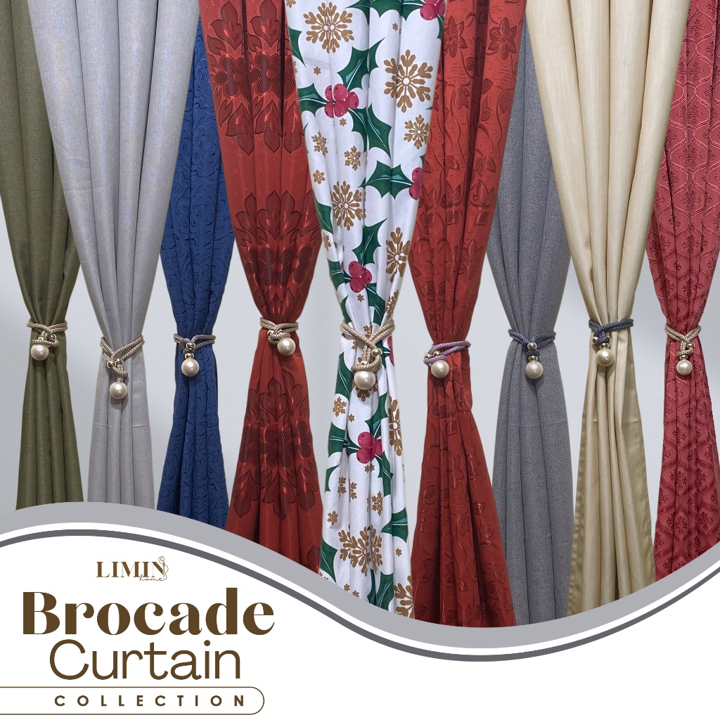 LIMIN Design Curtain for Window | Red Brown Green Gold Gray | 8 Ring ...