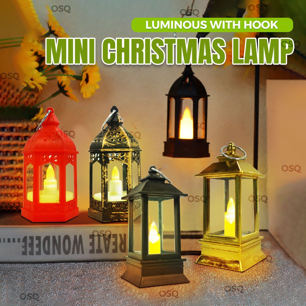 OSQ Miniature Luminous LED Lantern Night Lamp W/ Hook For Christmas ...