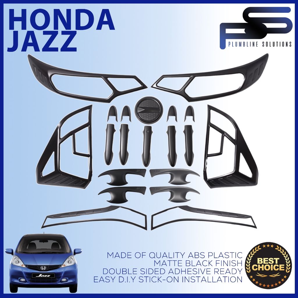 Honda Jazz 2014 - 2022 Black / Chrome Garnish Cover / Combo Set ...