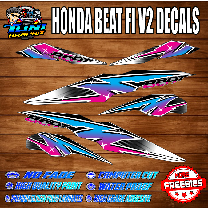 Honda Beat FI V2 Star Indo Sticker Decals (High Quality Print ...
