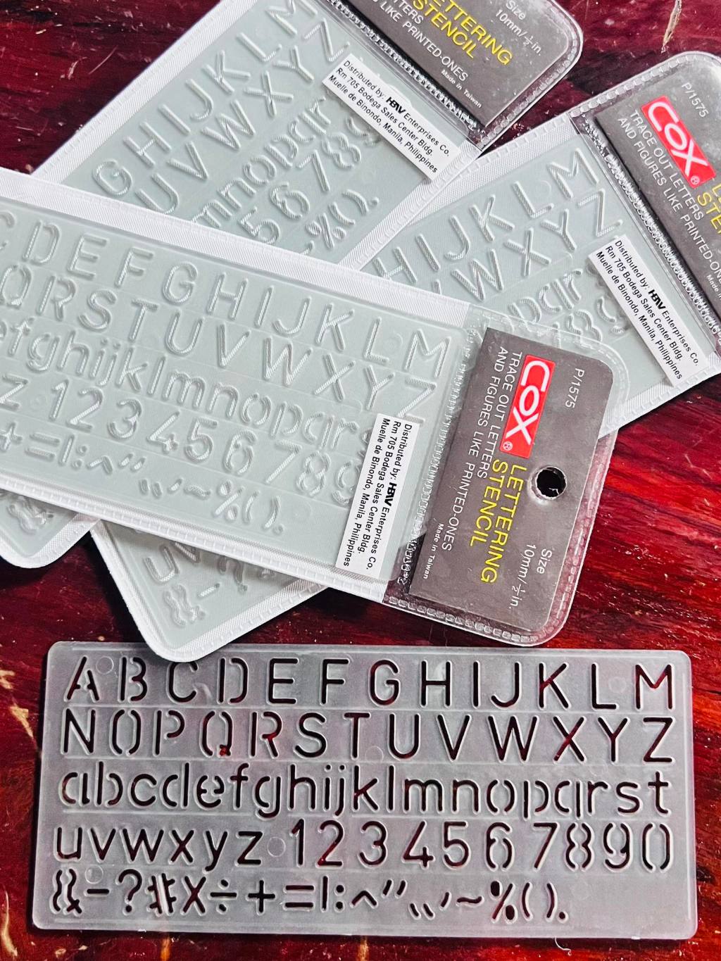 COX LETTERING STENCIL NUMBER STENCIL and MATHEMATICAL SYMBOLS P-1575 ...
