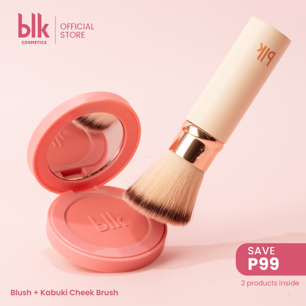 blk cosmetics soft blur powder blush + kabuki cheek brush | Shopee Philippines