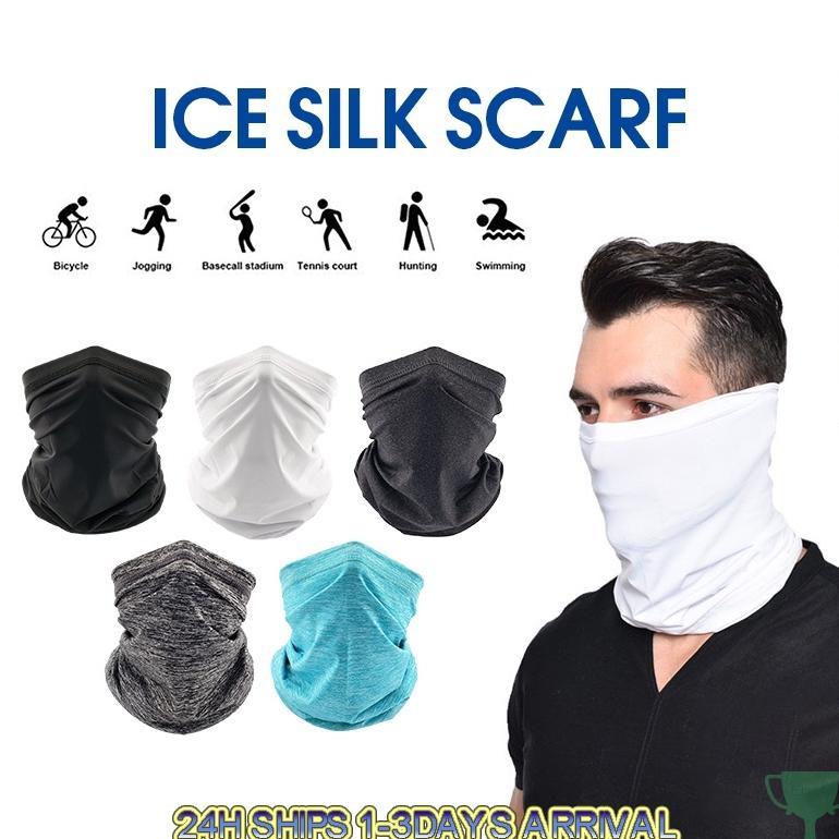 Cycling Half Face Mask Ice Silk Sweat Mask Summer Neck Tube Scarf ...