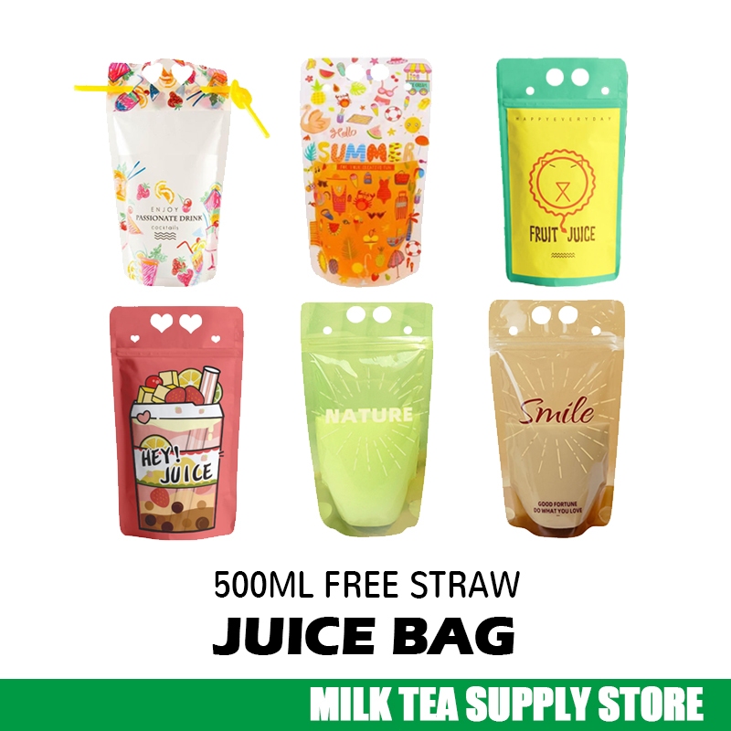 50pcs/100pcs 480ML Juice Bag MilkTea Bag Drink Pouches Bag Disposable ...
