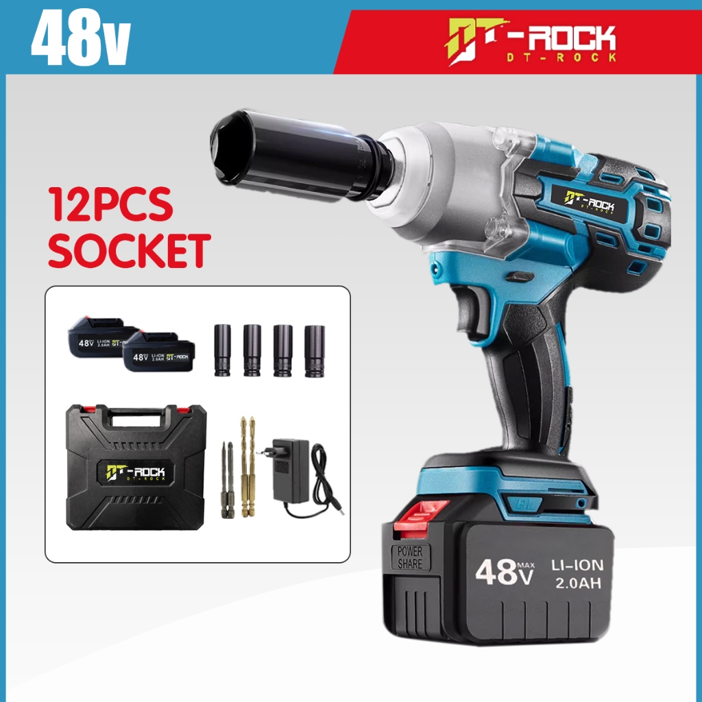 DT-ROCK impact Wrench Cordless Heavy Duty Tools Set for Motorcycle 198V ...