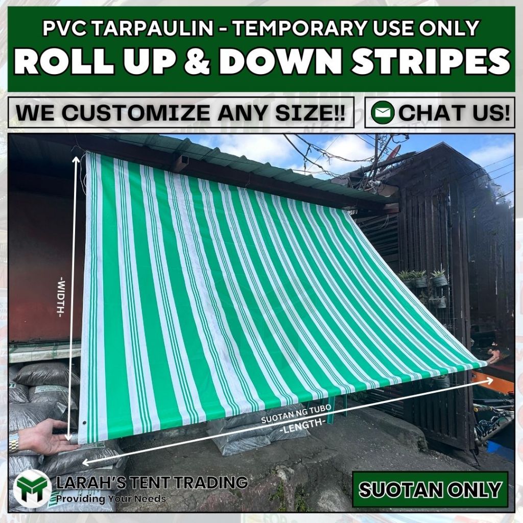 STRIPES ROLL UP AND ROLL DOWN PVC Type trapal Lona Tolda tarpaulin Tarp ...