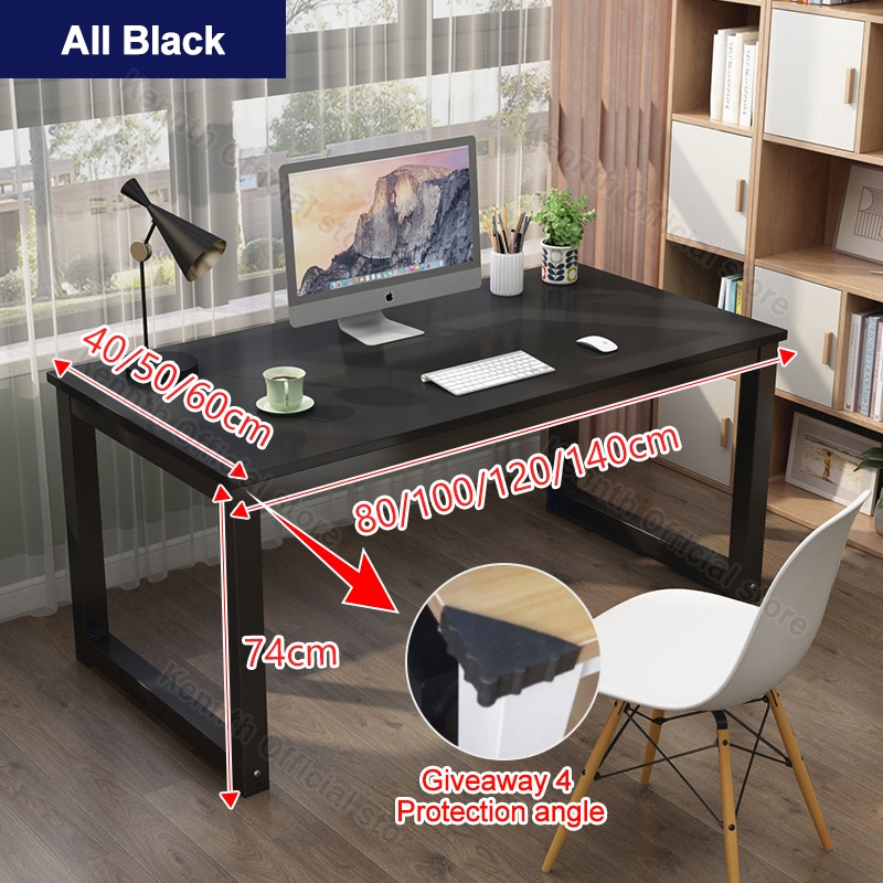 Computer Table Desk, 140/120/100/80cm Solid Wood Furniture Home Study ...