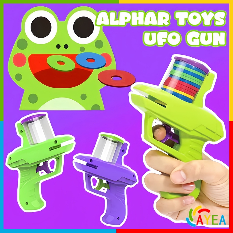 UFO Kids Frisbee Launcher Gun Toy Carrot Gun with Soft Bullet Mini ...