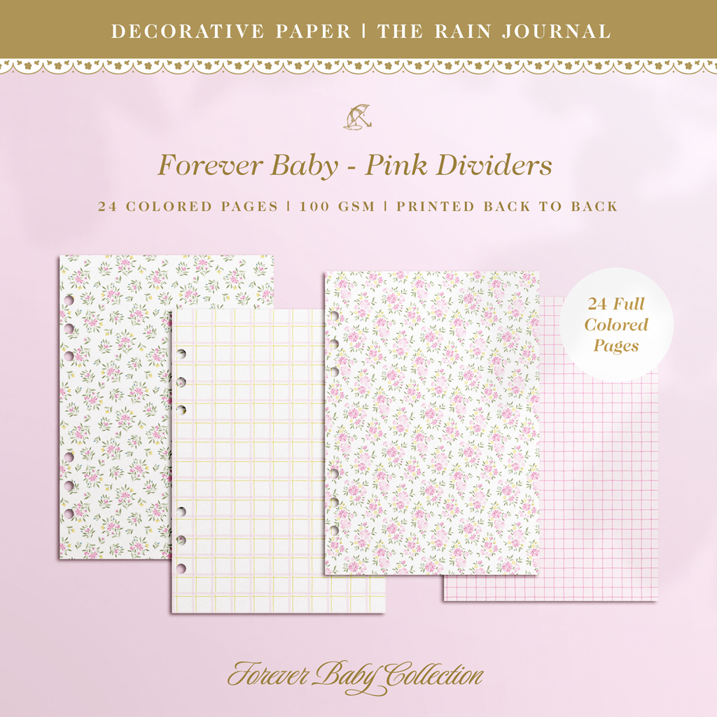 TRJ 24 Sheets Forever Baby Divider Set in Pink for Ring Binders - Back ...