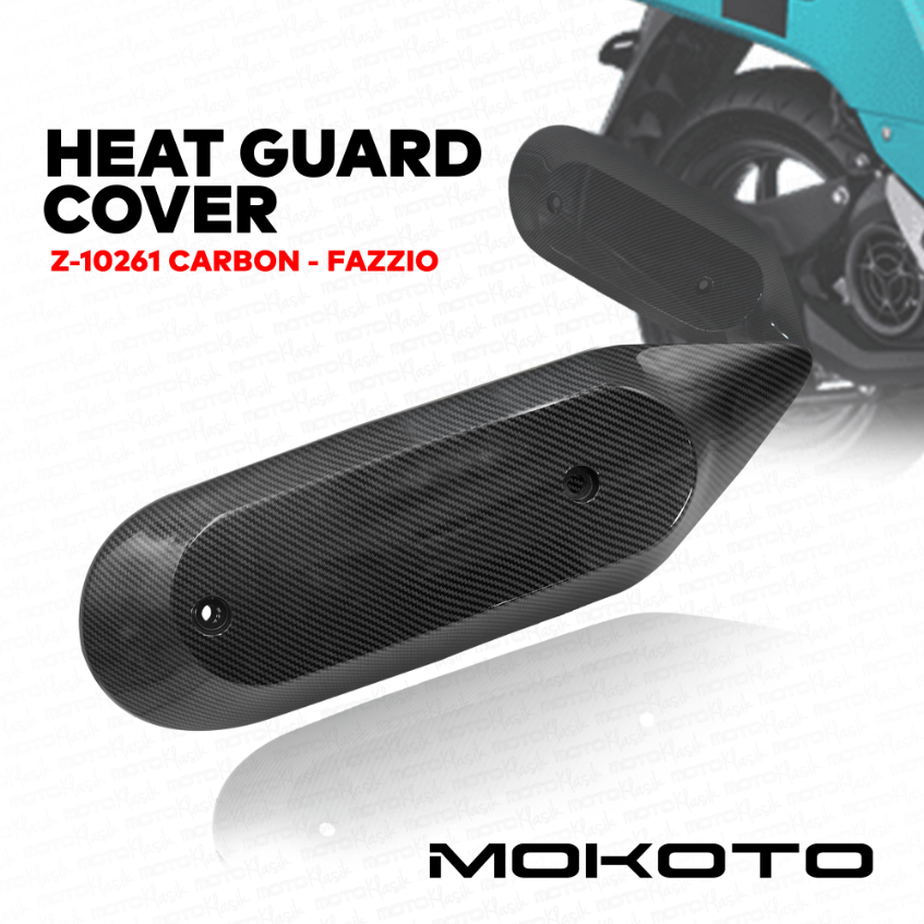 MIO FAZZIO MUFFLER HEATGUARD COVER CARBON Z-10261 / EXHAUST PIPE COVER ...