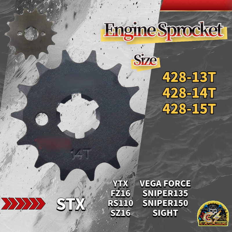 CS Motorcycle Engine Sprocket Vega, Stx, Ytx, Fz16, Sz16, Sniper135 ...