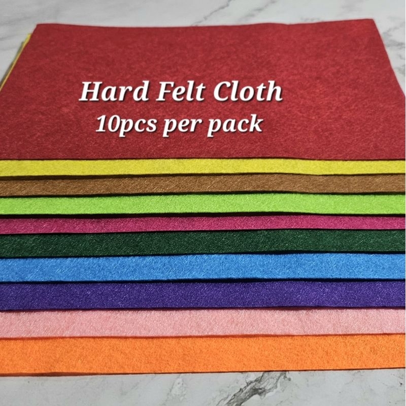 HARD FELT CLOTH 10pcs 1mm 20x30cm Assorted Colors DIY Arts and Crafts ...