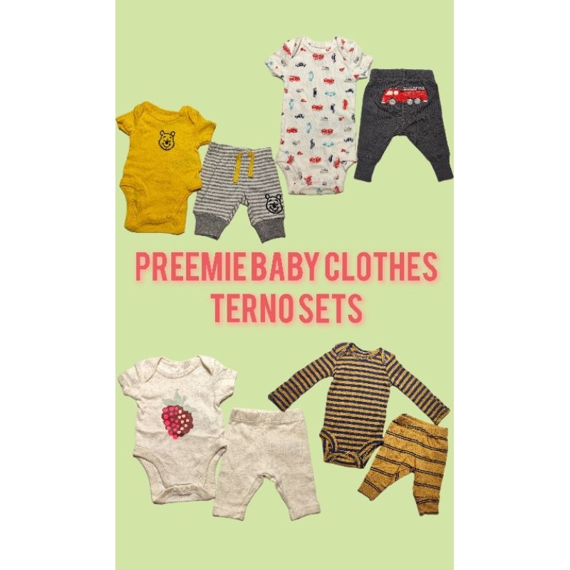 Premature Baby Clothes Terno Sets OOTD | Shopee Philippines
