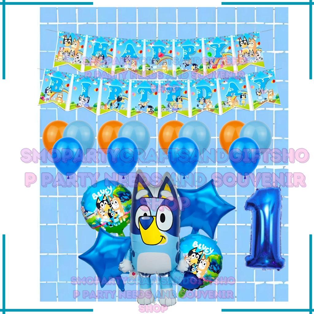 Bingo Bluey Theme Birthday Decoration Balloon Backdrops Kid's Happy ...