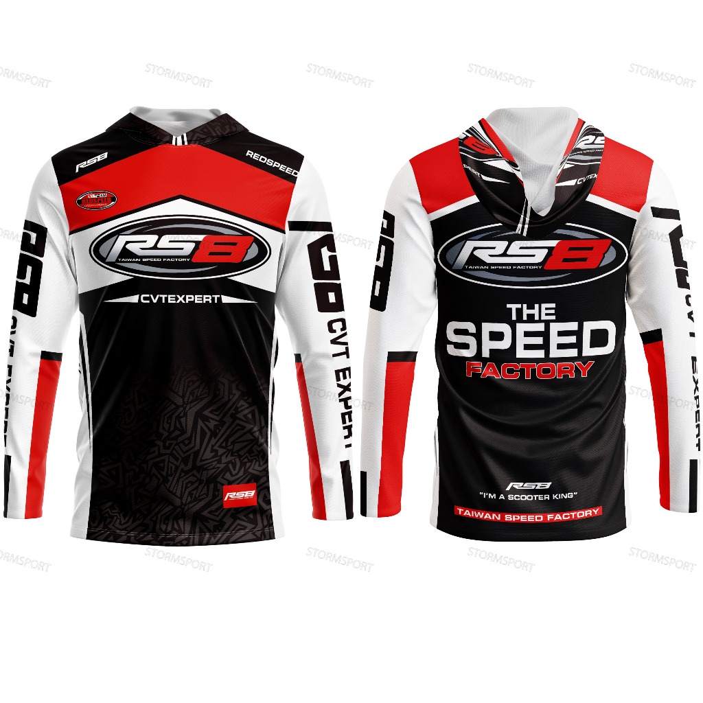 Warmer Jersey with Hoodie men Motorcycle Long Sleeve Riding T-shirt Full Sublimation Printed ...