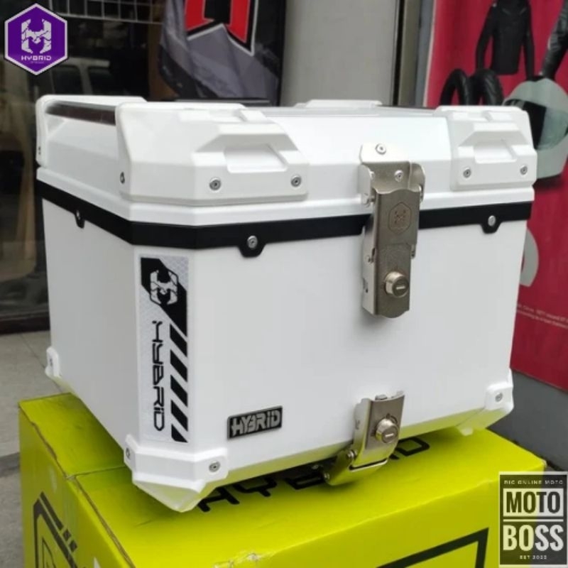 HYBRID MATTE WHITE 45L ABS HARD PLASTIC TOPBOX | Shopee Philippines