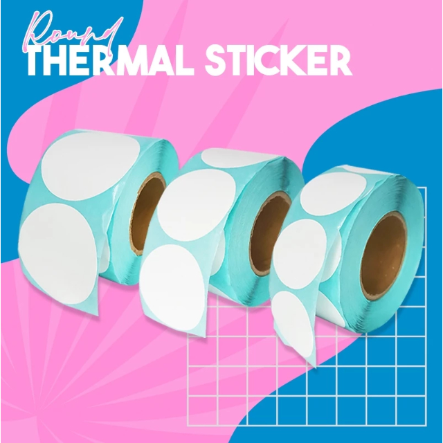 Thermal Sticker Paper Round 30*30mm | 40*40mm | 50*50mm | Shopee ...