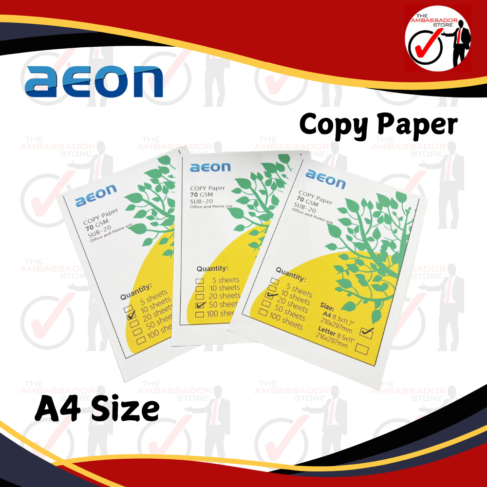 AEON Stationary Office School Supplies Copy Paper A4 Size 10's 20's 50 ...