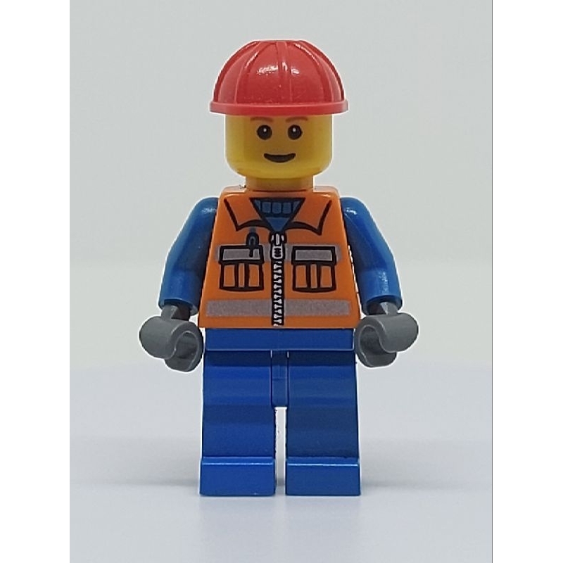 LEGO Town - Construction Worker - Orange Zipper, Safety Stripes, Blue ...