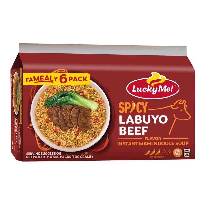 Lucky Me! Instant Mami Spicy Labuyo Beef 50g x 6s | Shopee Philippines
