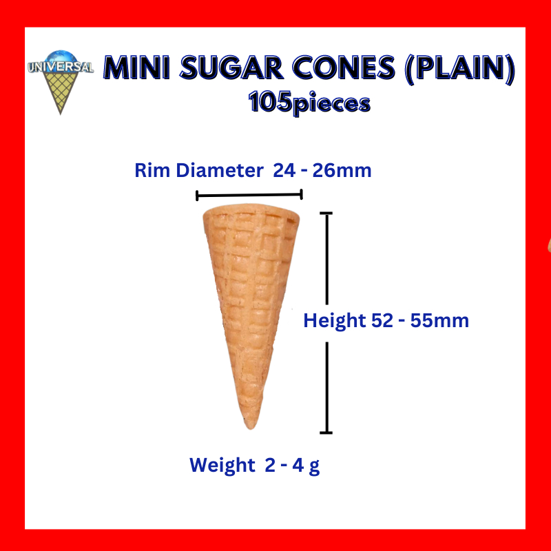 UNIAPA MINI SUGAR CONES (PLAIN) 105 PIECES | Shopee Philippines