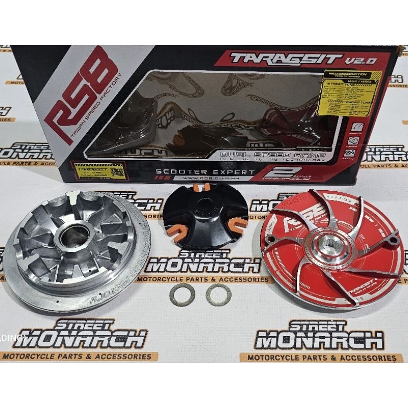 RS8 CVT SET TARAGSIT V2 DUAL SPEED RAMP 2 ANGLE PROFILE FOR YAMAHA NMAX 155 AEROX V1 V2 / PULLEY ...