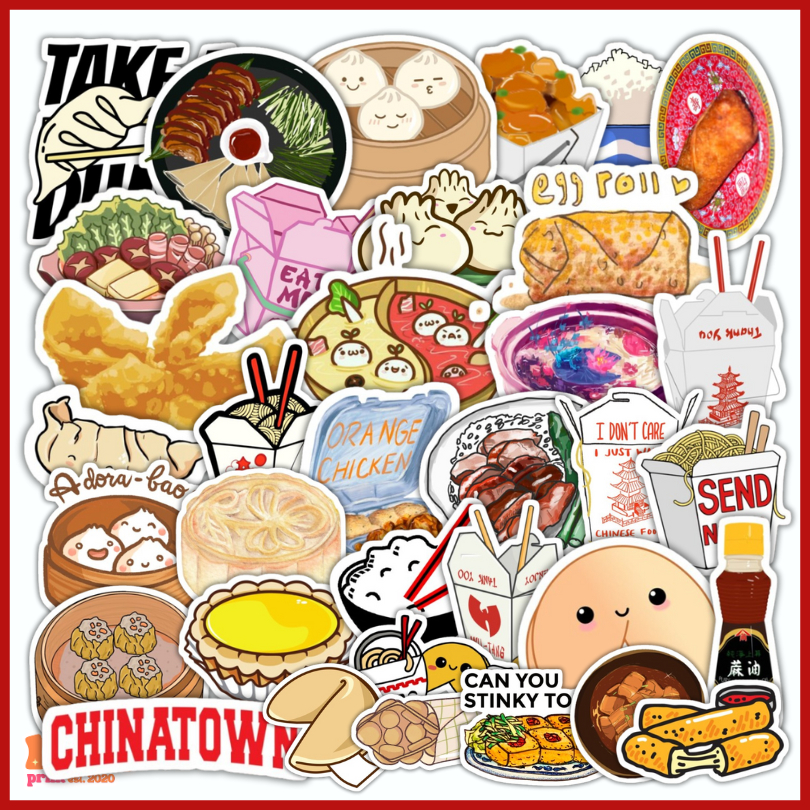 CHINESE FOOD VOL 1 STICKERS HOPIA SIOMAI DUMPLING WATERPROOF STICKERS ...