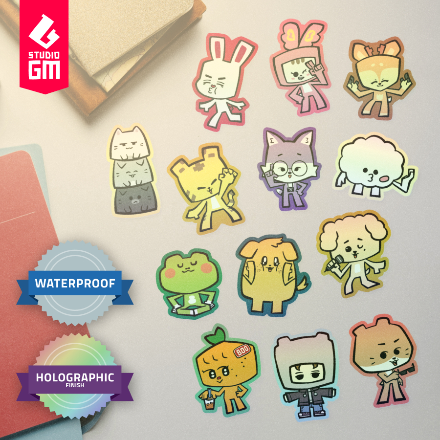 SEVENTEEN MINITEEN Character Waterproof Holo Die Cut Stickers Cute ...