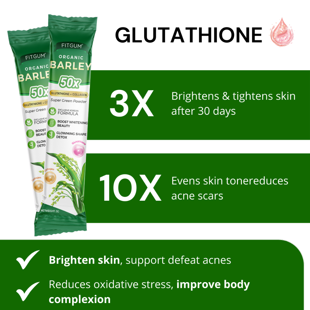 FITGUM Organic Barley Grass Powder Original With X50 Glutathione ...