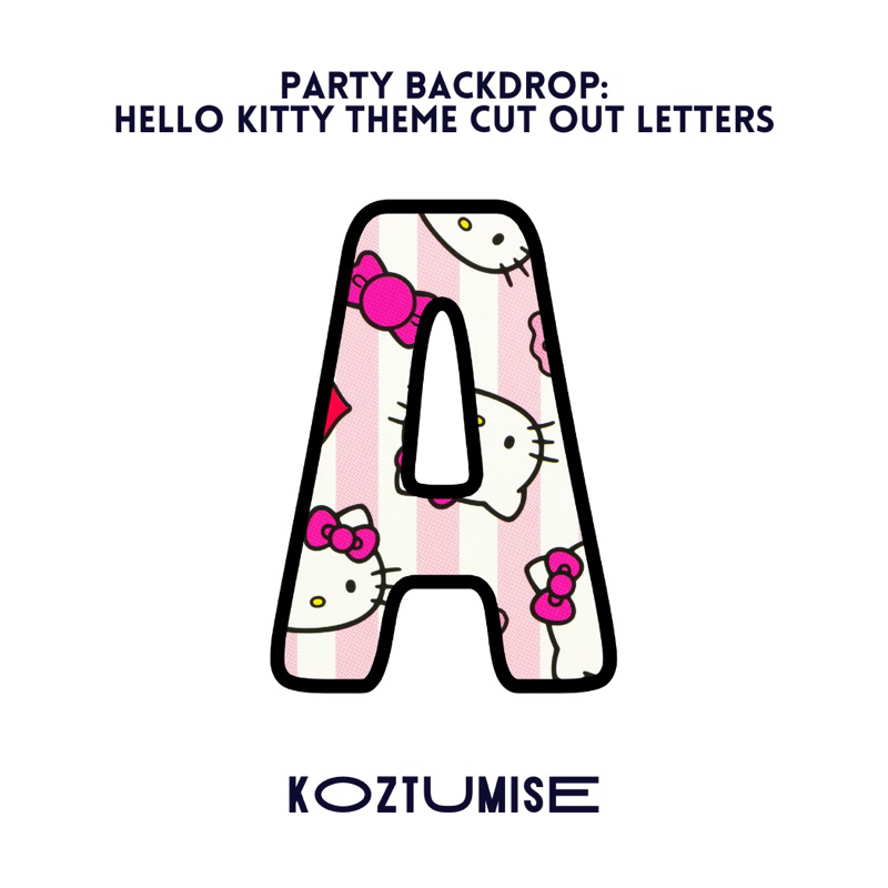 Koztumise Hello Kitty Theme Cut Out Letters Banner Backdrops for ...
