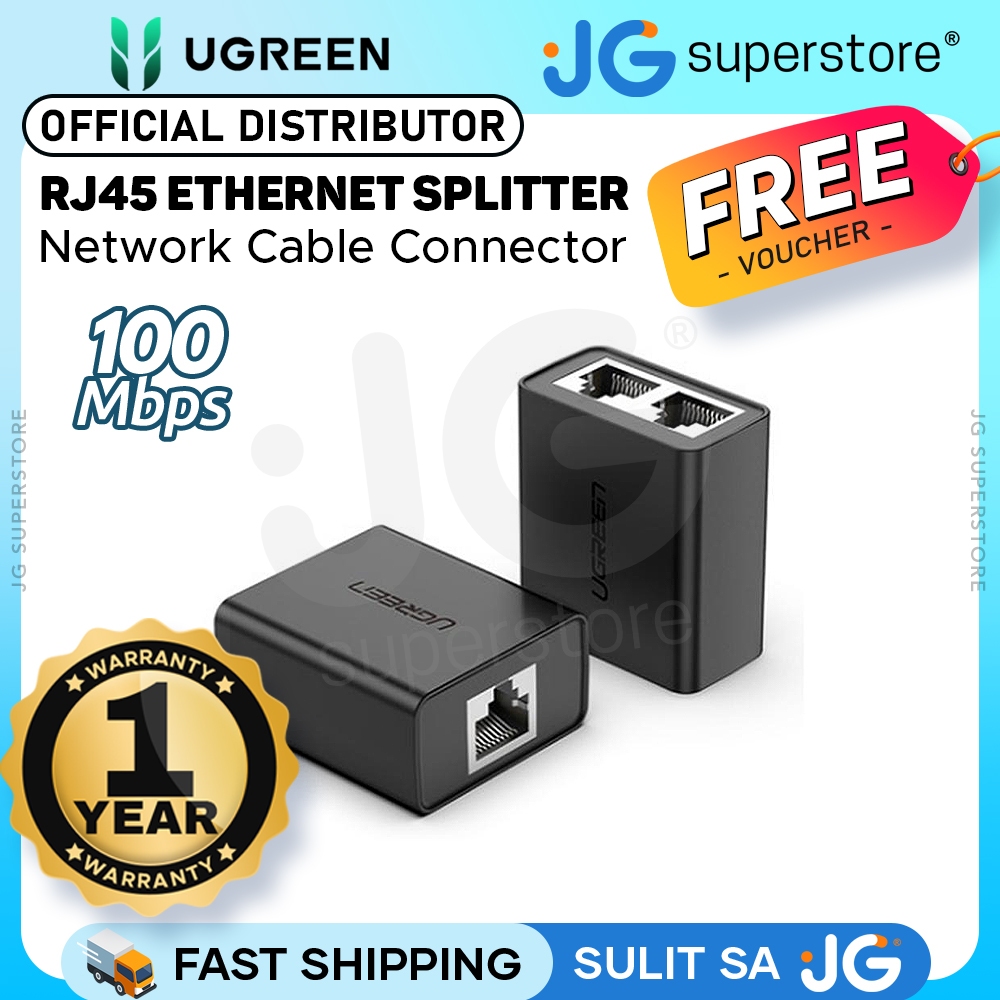 UGREEN 1-to-2 RJ45 Ethernet Splitter Adapter Connector w/ 100 Meters ...