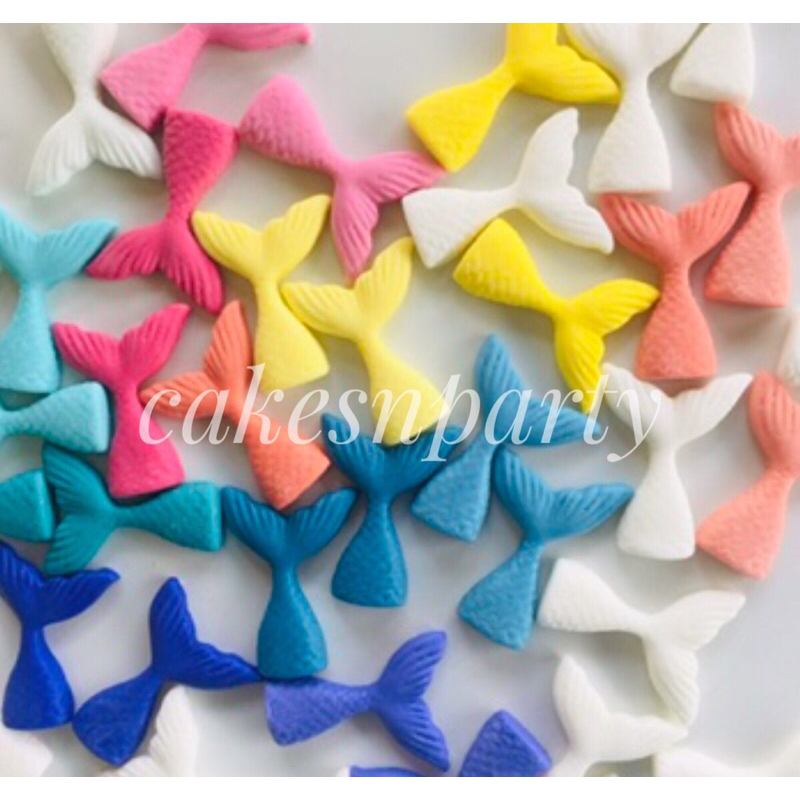 12pcs Mini Mermaid Tail Edible Cake Cupcake Bento Topper | Shopee ...