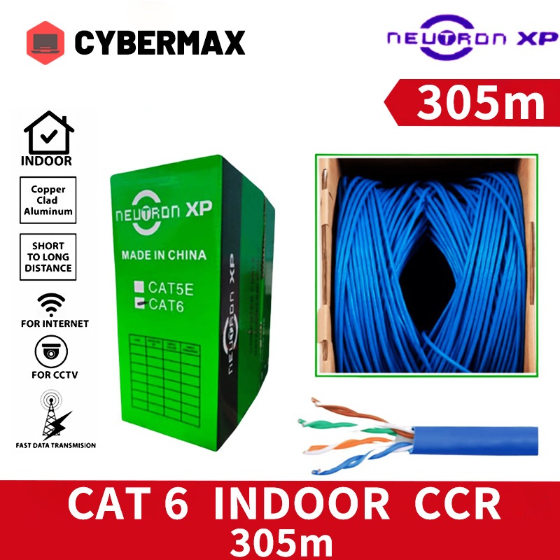 NEUTRON XP Blue Cat6 UTP Indoor Cable 305 M Internet Network Outdoor ...