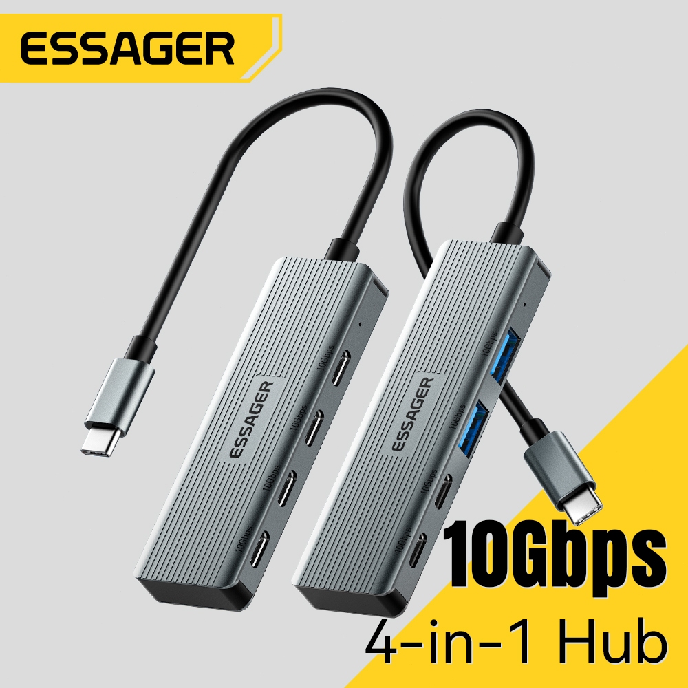 Essager 4-in-1 hub Type-C Docking Station Multi Splitter Adapter PC ...