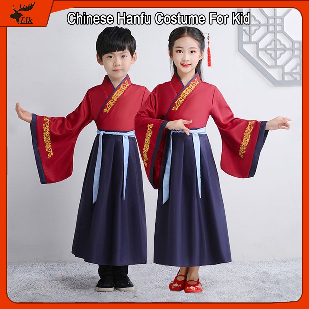 Chinese Traditions hanfu Costume for Girl Boy Hanfu Dress for Kids ...
