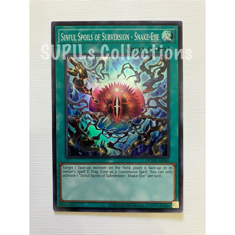 YuGiOh! OCG AE Sinful Spoils of Subversion - Snake-Eye DUNE-AE060 (SR) | Shopee Philippines