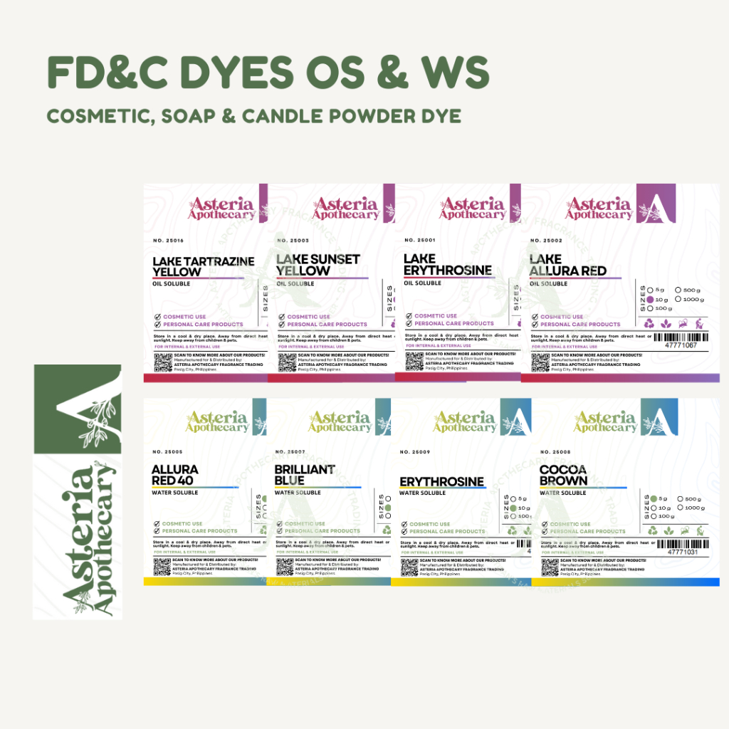 FD&C Powder Dyes (Water Soluble) 5g & 10g - Asteria Apothecary | Shopee ...