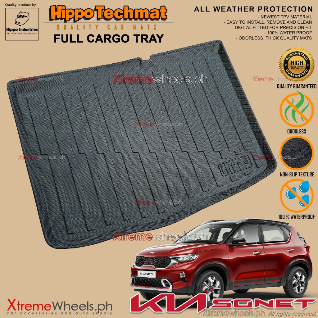 Kia Sonet 2023-2024 Cargo / Trunk Tray Only Hippo Techmat Brand Deep Dish Floor Matting Thailand ...