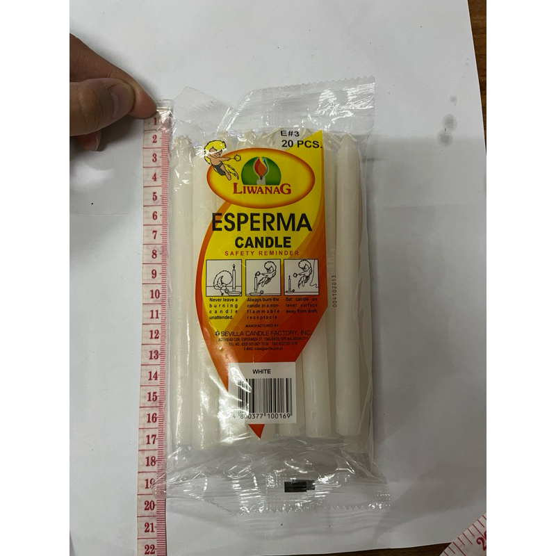 LIWANAG CANDLE E#3 WHITE 20pcs | Shopee Philippines