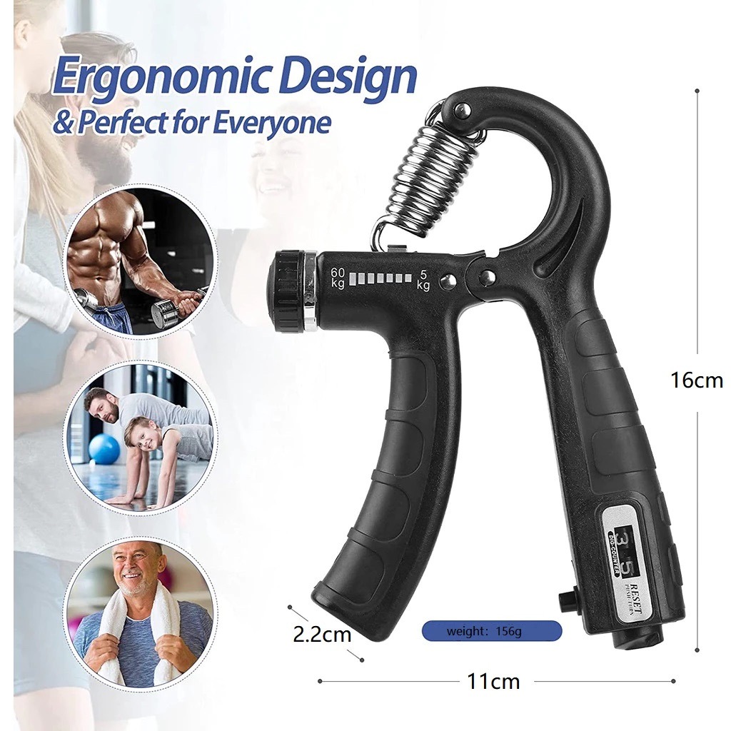 R-Shape Adjustable Countable hand Grip Strength Exercise Muscle ...